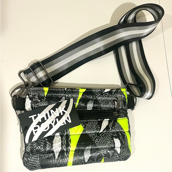 THINK ROYLN | Bags | Think Rolyn Neon Green Gray Medusa Bum Puffer ...